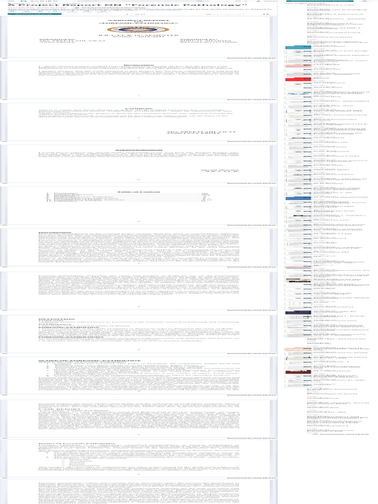 A Project Report ON Forensic Pathology PDF Coroner Medical Jurisprudence | PDF | Science And Law ...