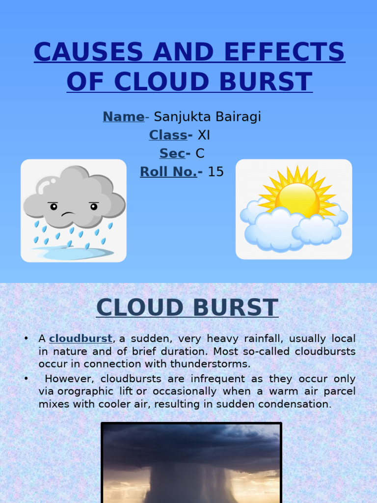 Causes and Effects of Cloud Burst | PDF | Rain | Convection