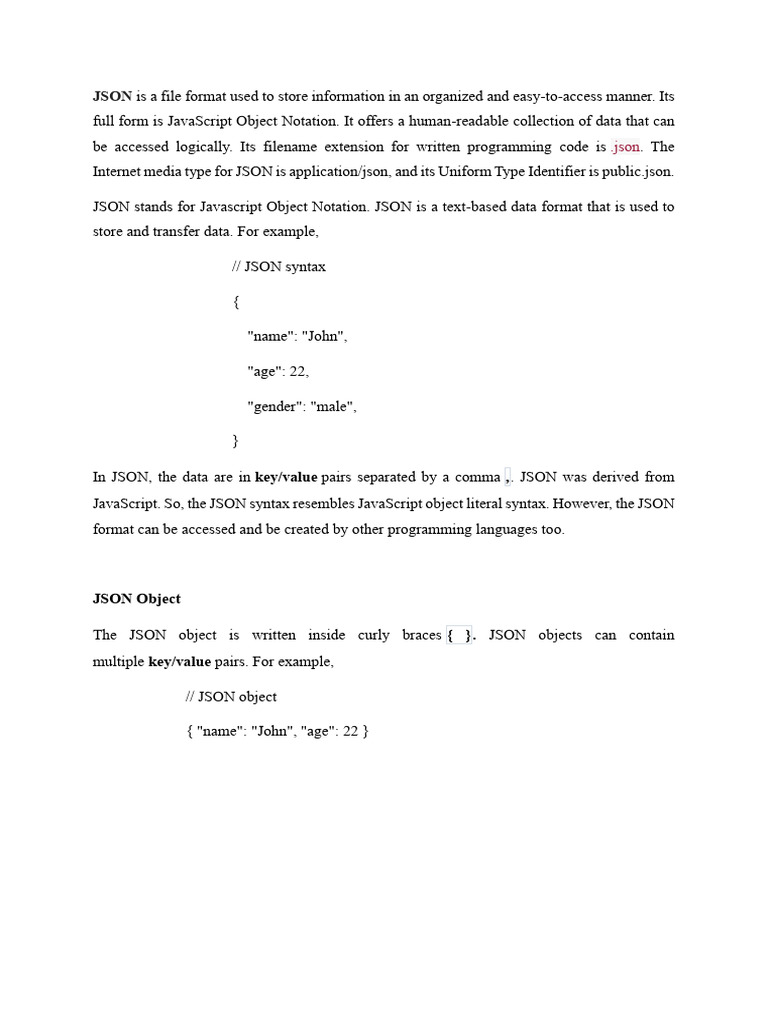 Unit45 - 5 - Json - 16830447299524 | PDF | Json | Data Type