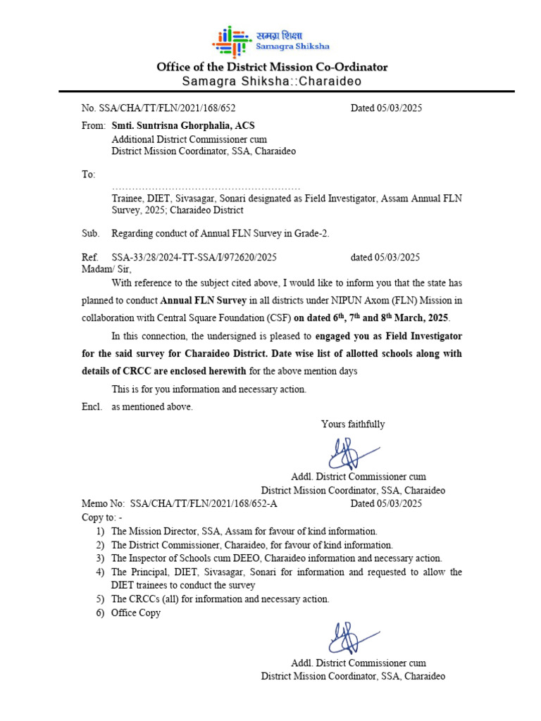FI Engagement - FLN Survey - Charaideo | PDF