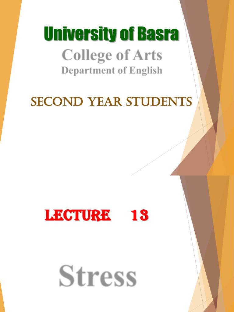 Lecture 13 stress | PDF | Stress (Linguistics) | Word