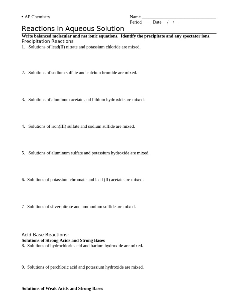 AP RXNWS PPT, Acid-Base, Gas 2014 Revised | PDF