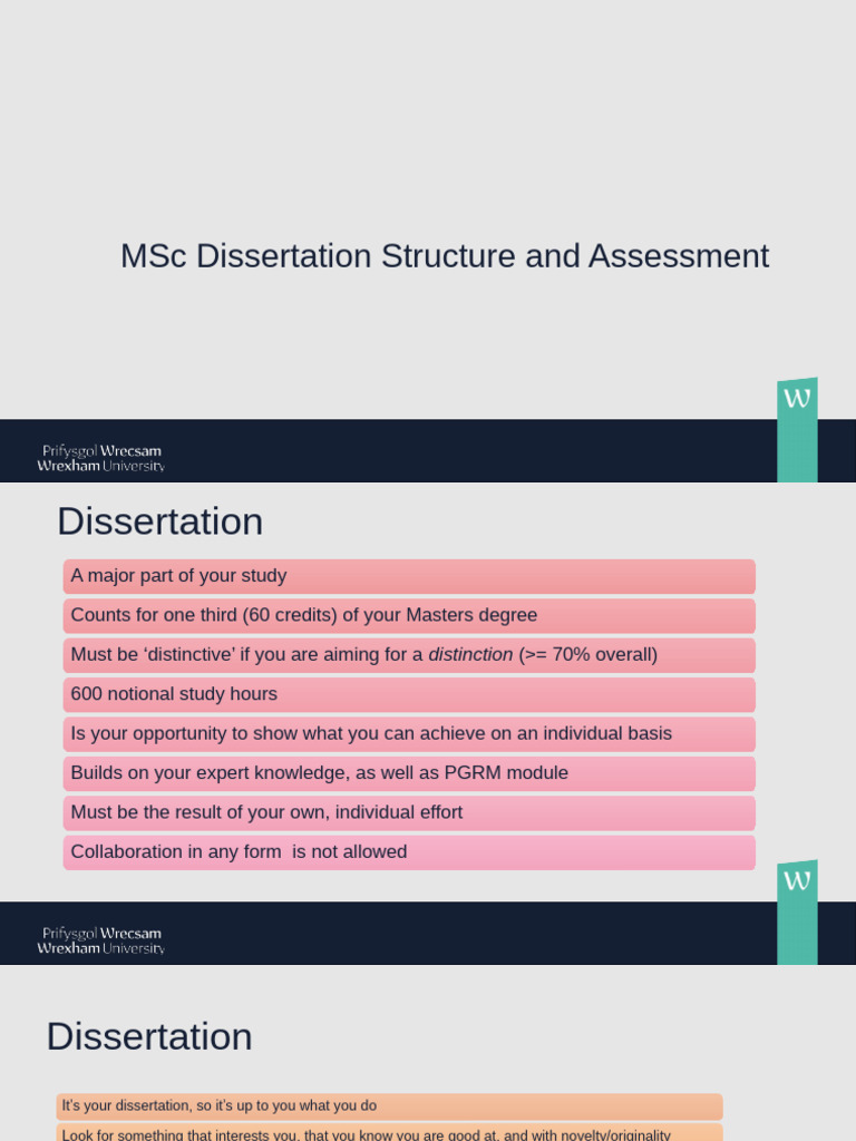 SEM 1 - Week 11 Dissertation Structure and Assessment | PDF | Thesis | Evaluation