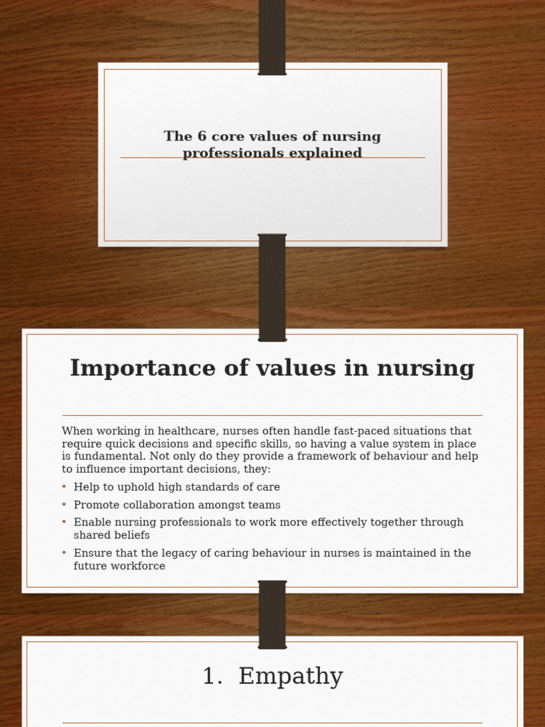 Unit 6 The 6 Core Values of Nursing Professionals Explained | PDF