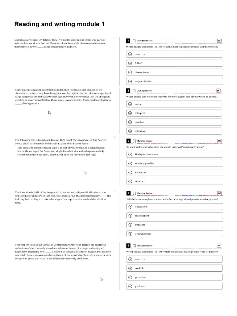 Reading and Writing Module 1 | PDF