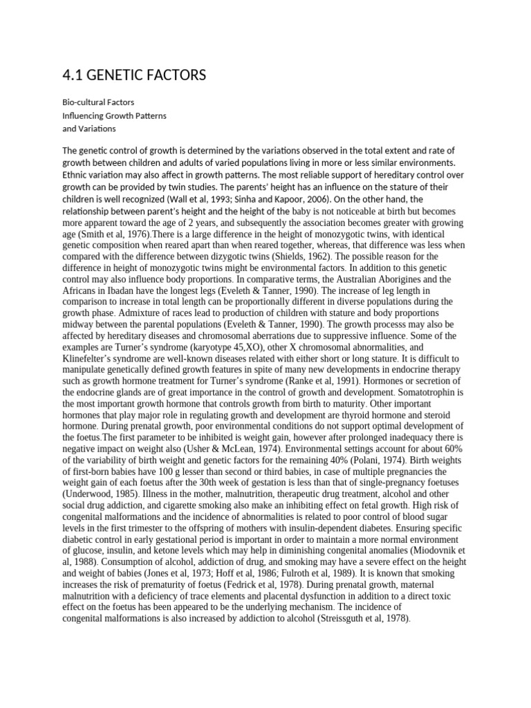 Bio Cultural Factors Influencing Growth Patterns and Variations | PDF ...