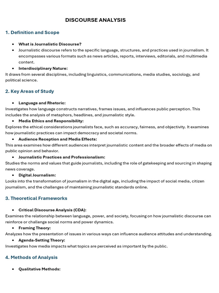Discourse Analysis, Short Notes | PDF | Semantics | Discourse