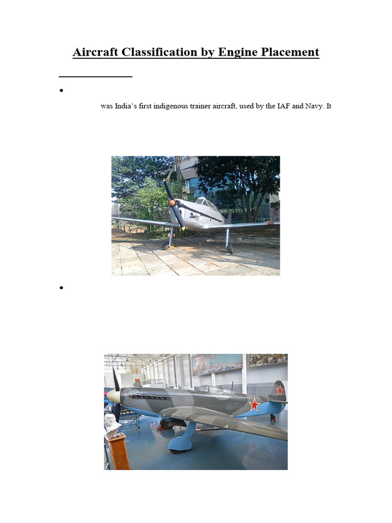 Aircraft Classification by Engine Placement | PDF | Airliner | Jet Engine