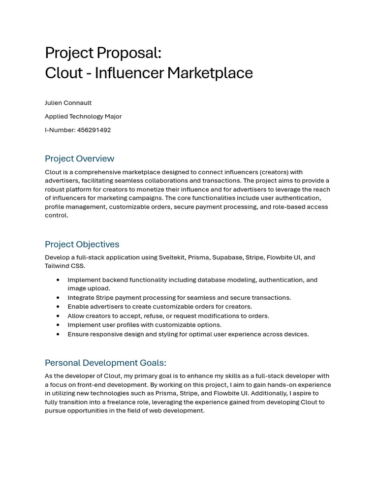 Project Proposal - CIT 490 | PDF | Web Development | Information Technology