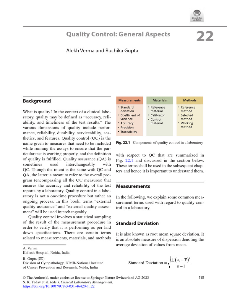3 - Quality Control - General Aspects | PDF | Metrology | Analysis