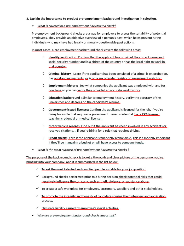 HRM Gi A Kì Câu3 | PDF | Background Check | Business