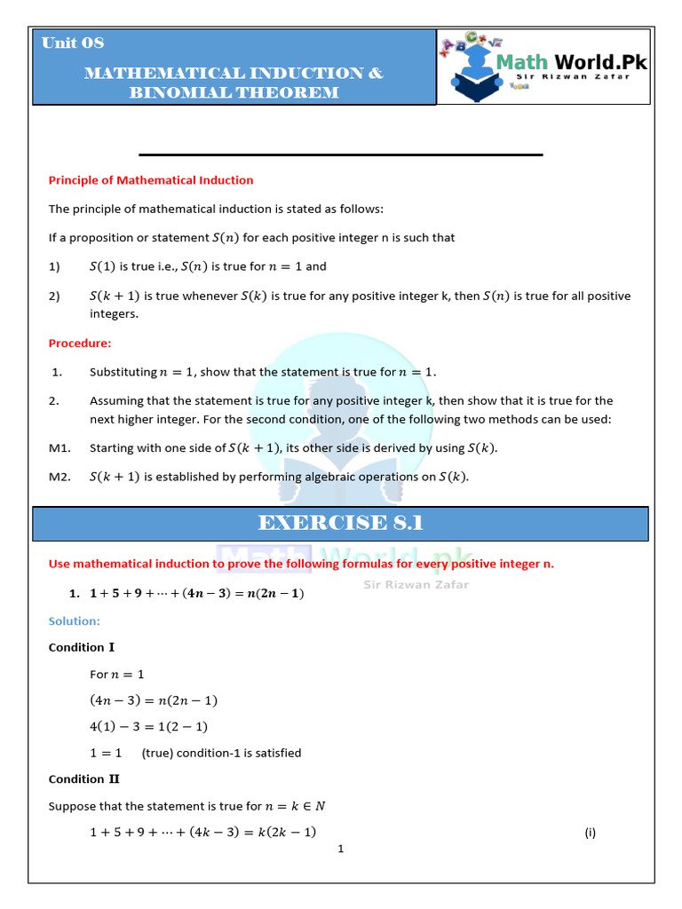 Ex. 8.1-FSC Part-1 Rizwan Zafar | PDF | Theorem | Mathematical Logic