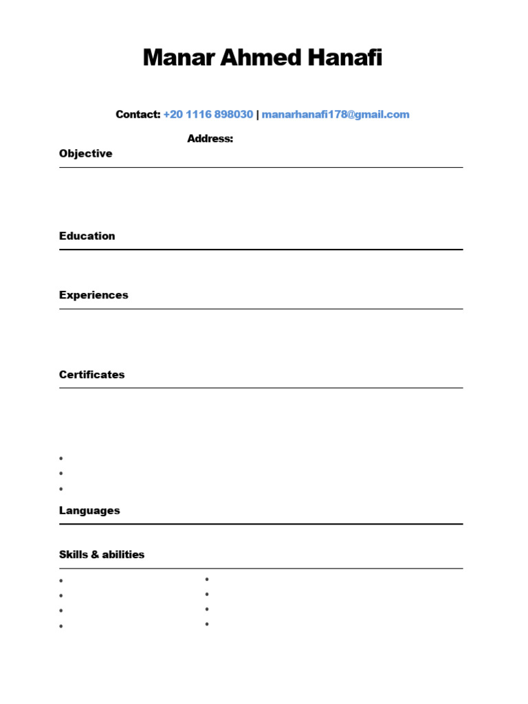 Manar Ahmed Hanafi: Marine Engineer | PDF