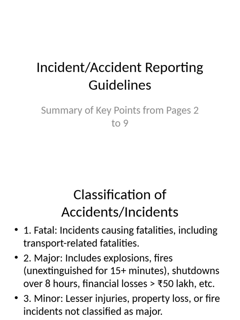 Incident Accident Reporting Guidelines | PDF