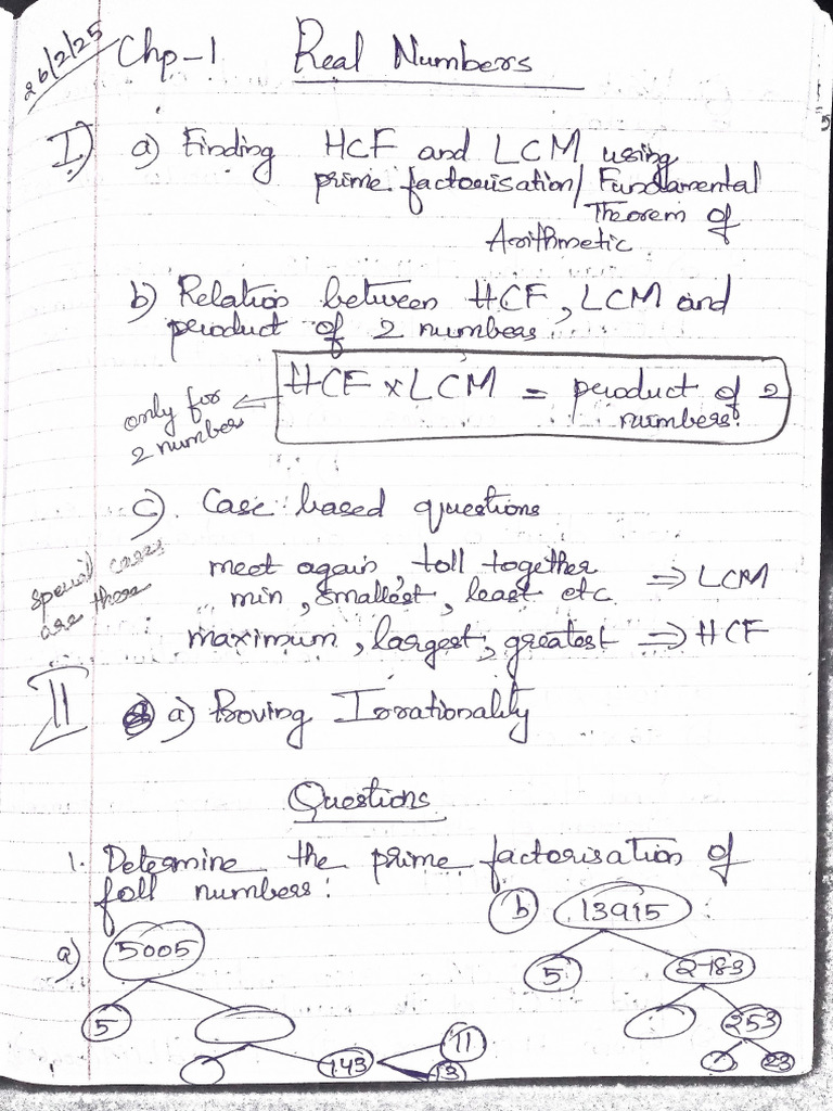 CHP 1 Real Numbers | PDF