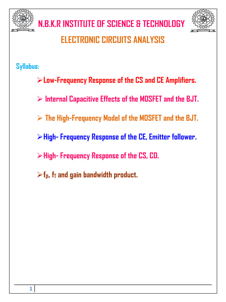 Frequency Response of Amplifiers | PDF | Bipolar Junction Transistor ...