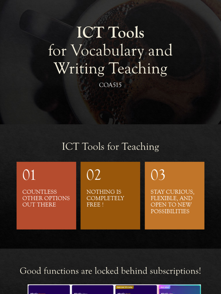 ICT TOOLS For Vocabulary and Writing Teaching | PDF
