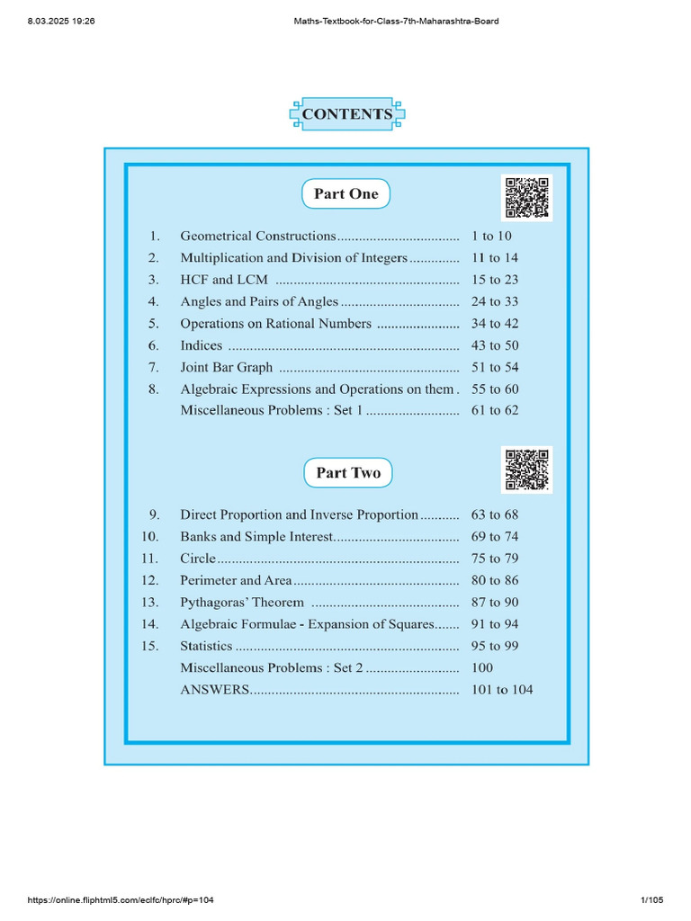 Class 7 Maths Textbook Maharashtra | PDF