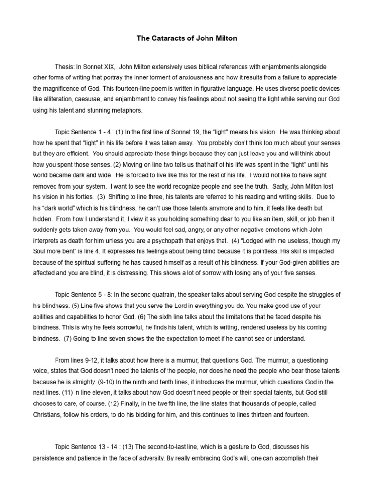 Sonnet 19 John Milton | PDF | John Milton