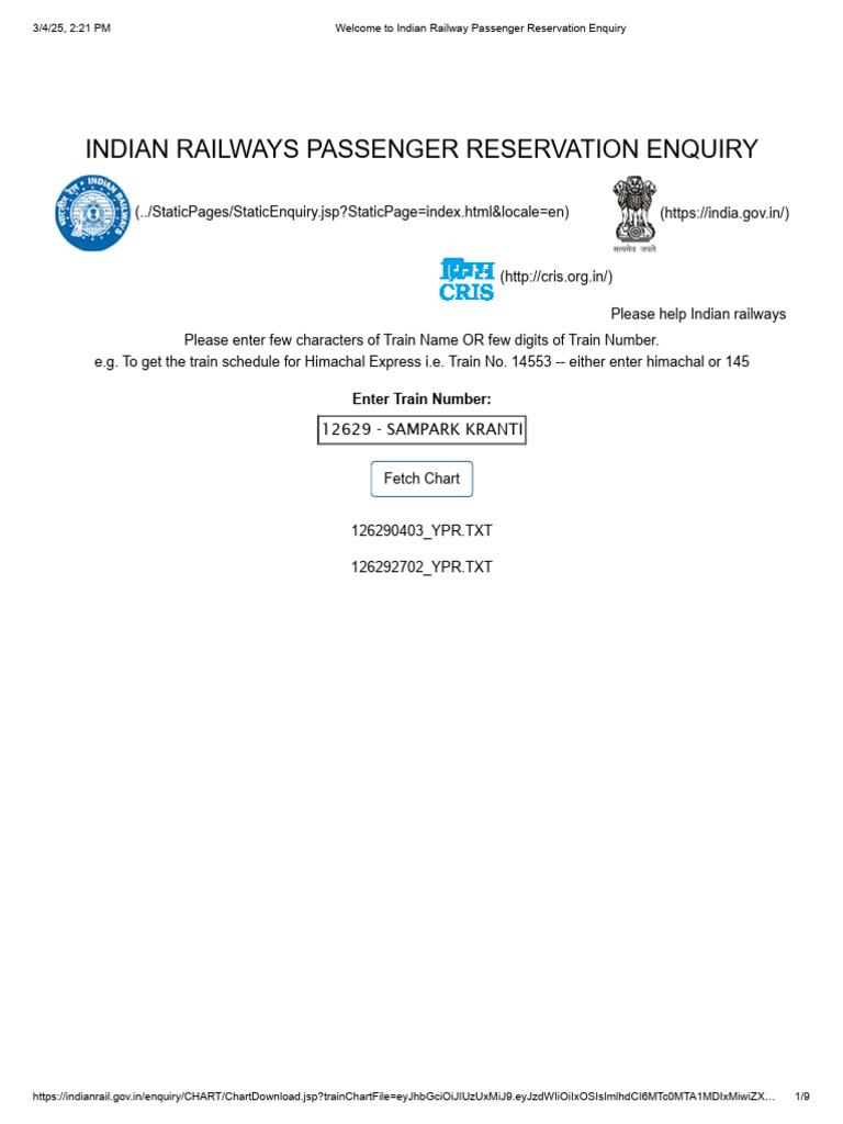 Indian Railways Train Enquiry System | PDF | Rail Transport
