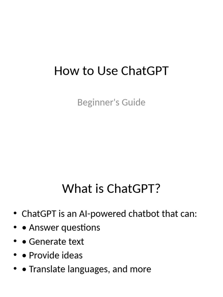 Beginner's Guide to Using ChatGPT | PDF