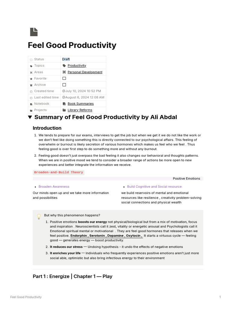 Feel_Good_Productivity | PDF | Motivation | Motivational