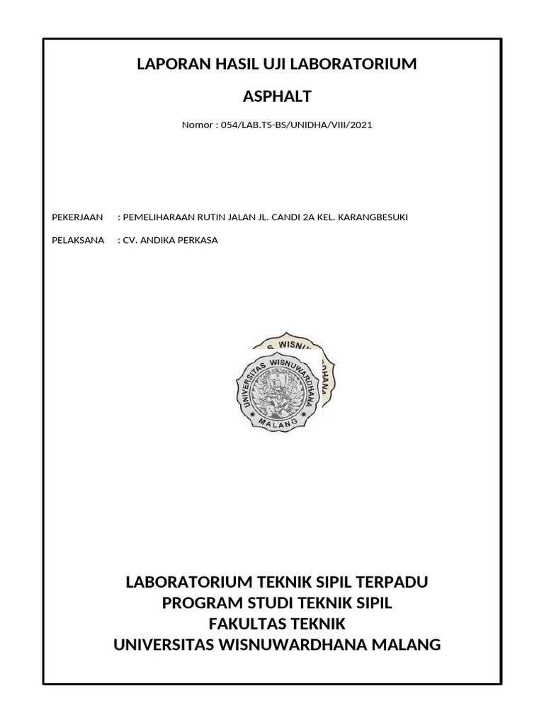 Cover Uji Lab (HRS) | PDF