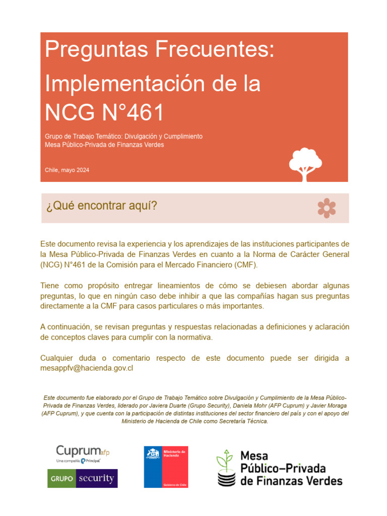 Implementacion NCG 461 | PDF | Comportamiento | Bolsa