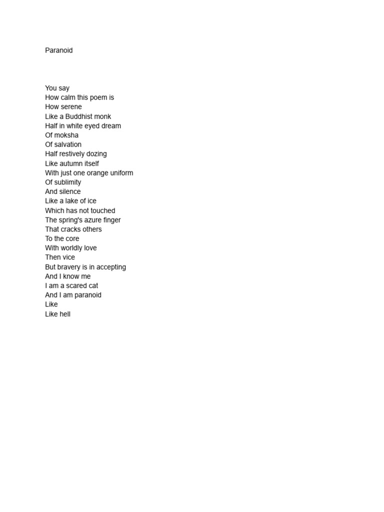 Paranoid Reflections in Verse | PDF