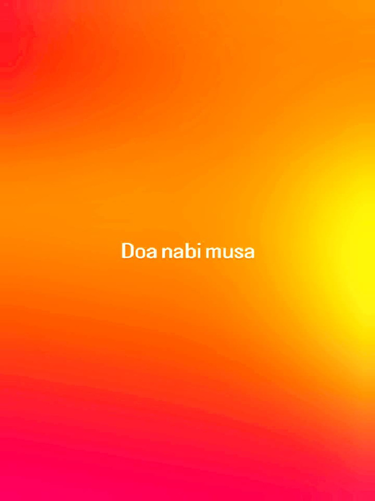 Doa Nabi Musa | PDF