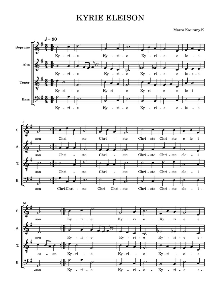 KYRIE ELEISON-Score_and_Parts | PDF | Vocal Music | Choral Music
