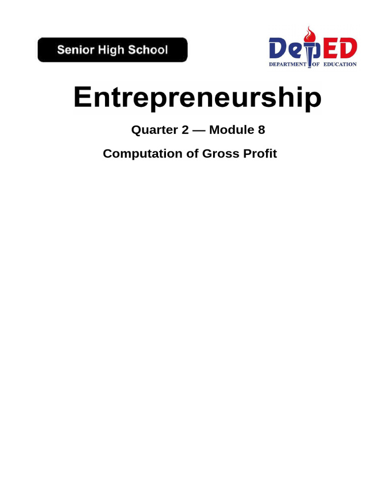 Entrep12 q2 m8 Computation of Gross Profits | PDF | Gross Income | Expense