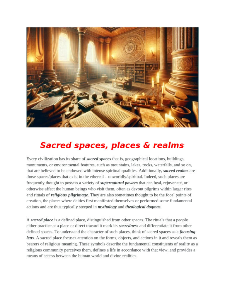 Sacred Spaces, Places & Realms | PDF | Hajj | Deities