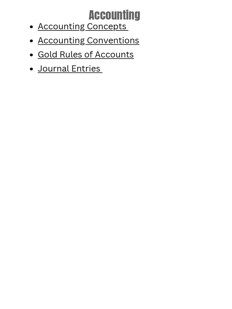 Key Accounting Concepts and Rules | PDF
