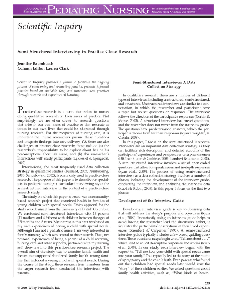 Semi-Structured Interviews in Nursing Research | PDF