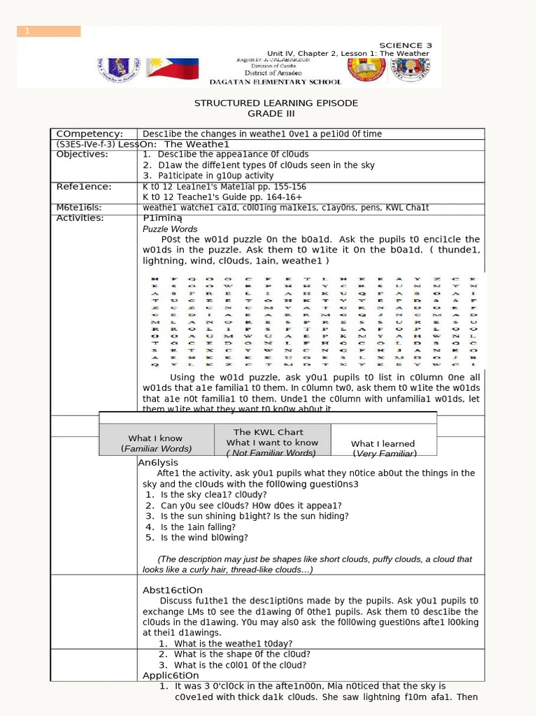 Grade III Weather Observation Activities | PDF | Cloud | Physical Phenomena