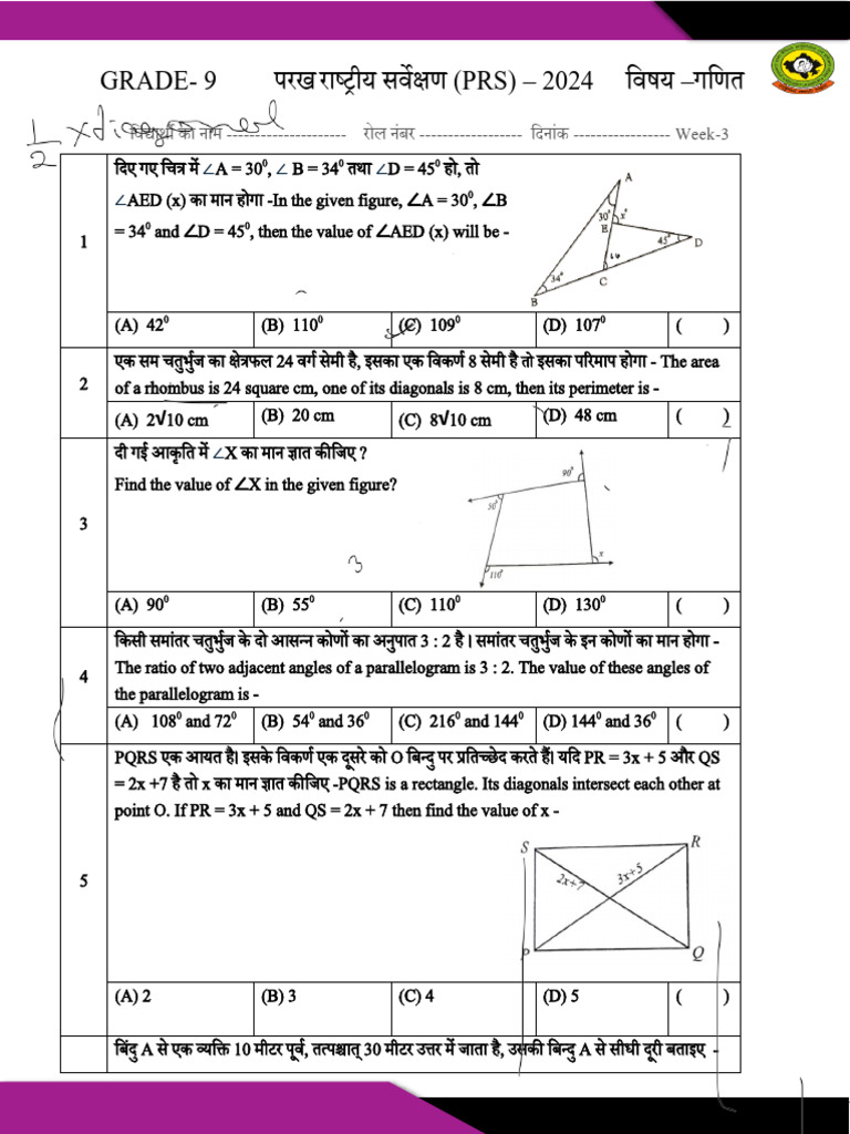 Grade-9 Math-Week-3 | PDF