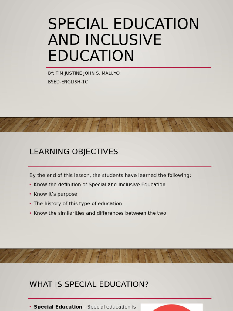 Special vs. Inclusive Education Guide | PDF | Individualized Education ...