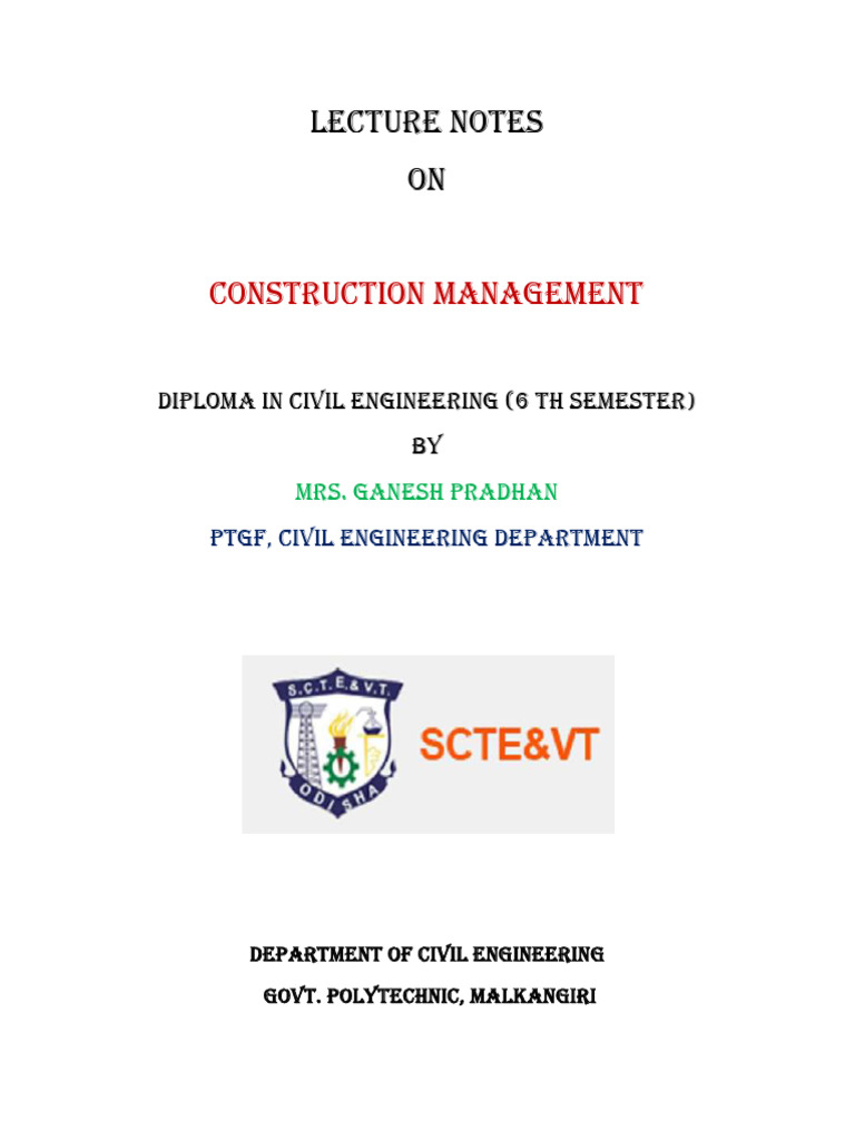 Construction Management | PDF