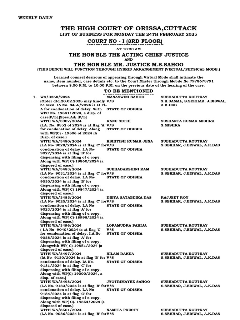 Supplementary List | PDF