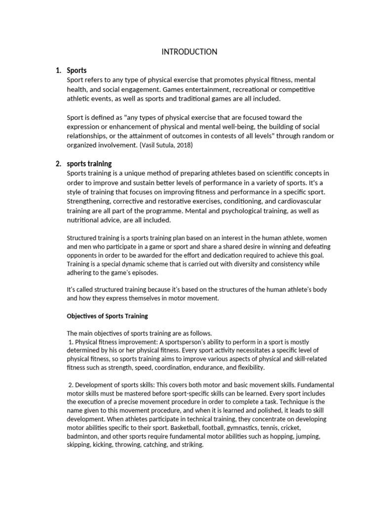INTRODUCTION | PDF | Sports | Physical Fitness
