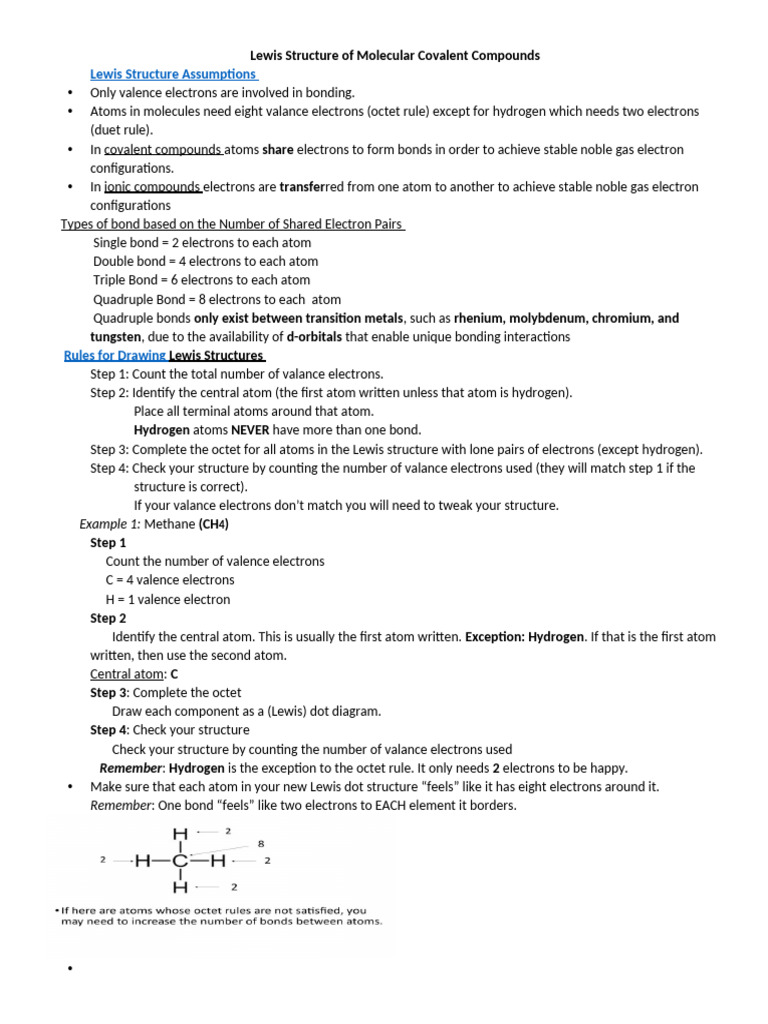 Lesson 5 Lewis Structure of Molecular Covalent Compounds | PDF ...
