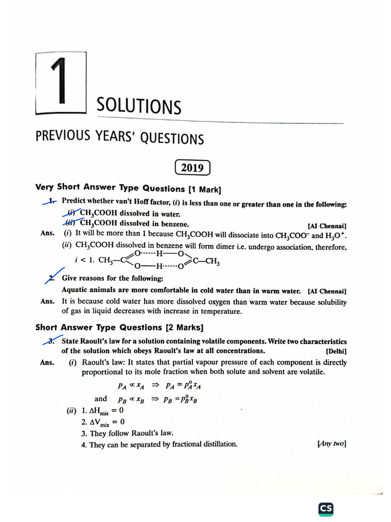 Solutions - PYQ | PDF