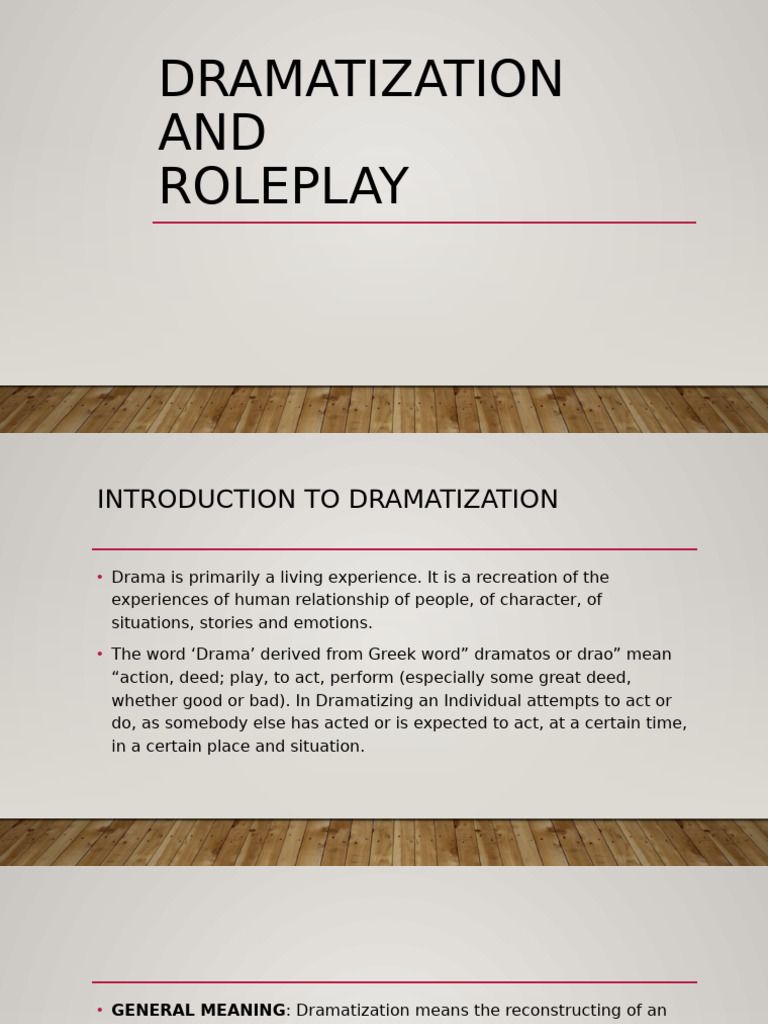 Dramatization and Role Play | PDF | Puppets | Teachers