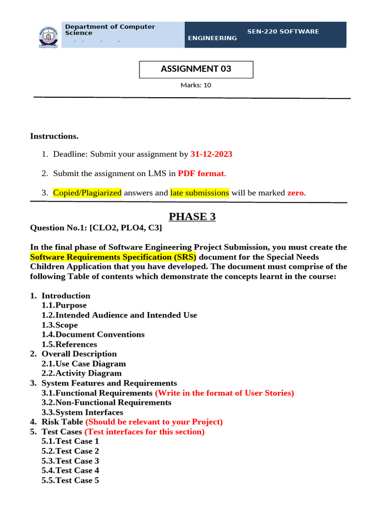 Software Engineering Assignment 3 Fall 2023 Solution 21062024 064724pm | PDF