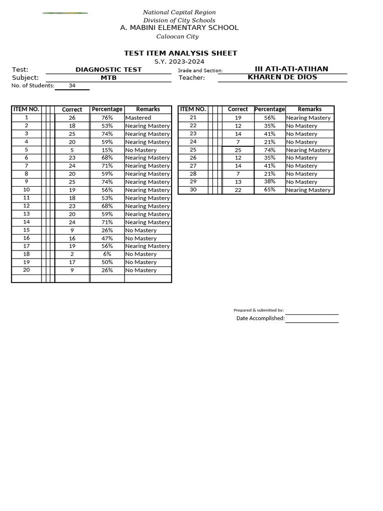 First Periodical MTB | PDF
