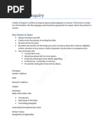 Product Inquiry Letter Guidelines | PDF | Communication