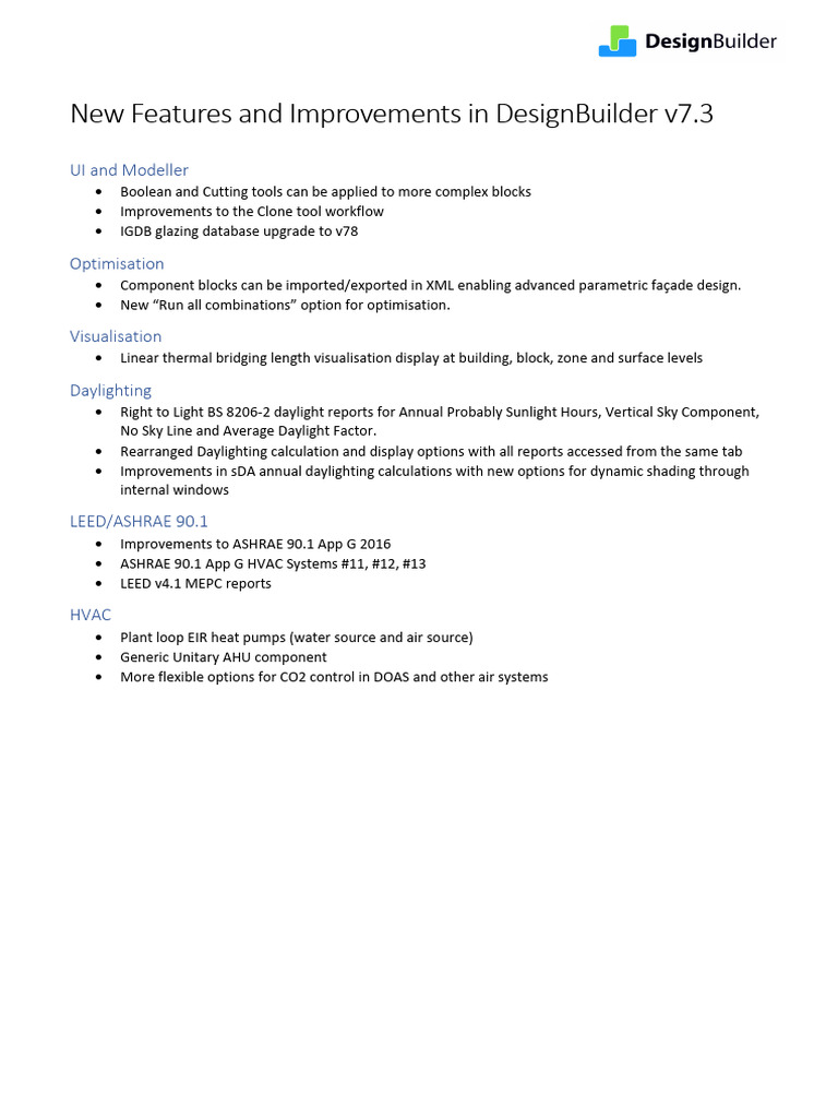 DesignBuilder v7.3 Features Overview | PDF
