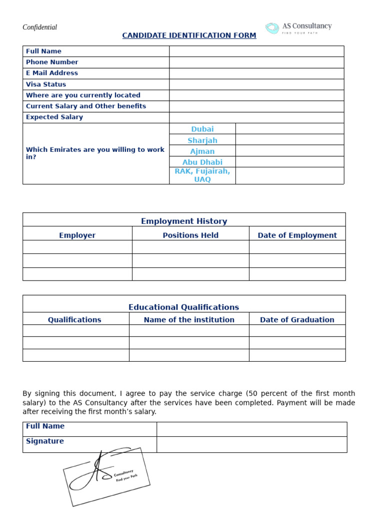 Candidate Identification Form | PDF