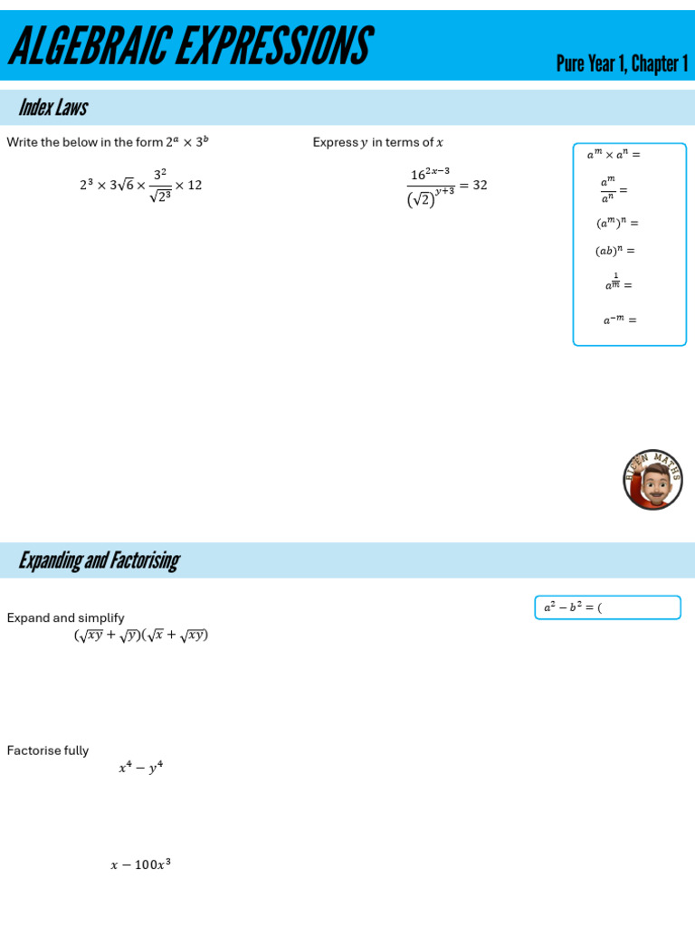 P1 Ch1 Algebraic Expressions | PDF | Division (Mathematics) | Numbers